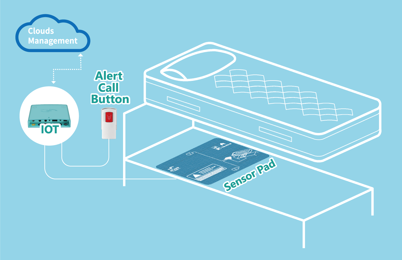 Hanshin eCare@Home - eCare fall down detect alarm sensor system